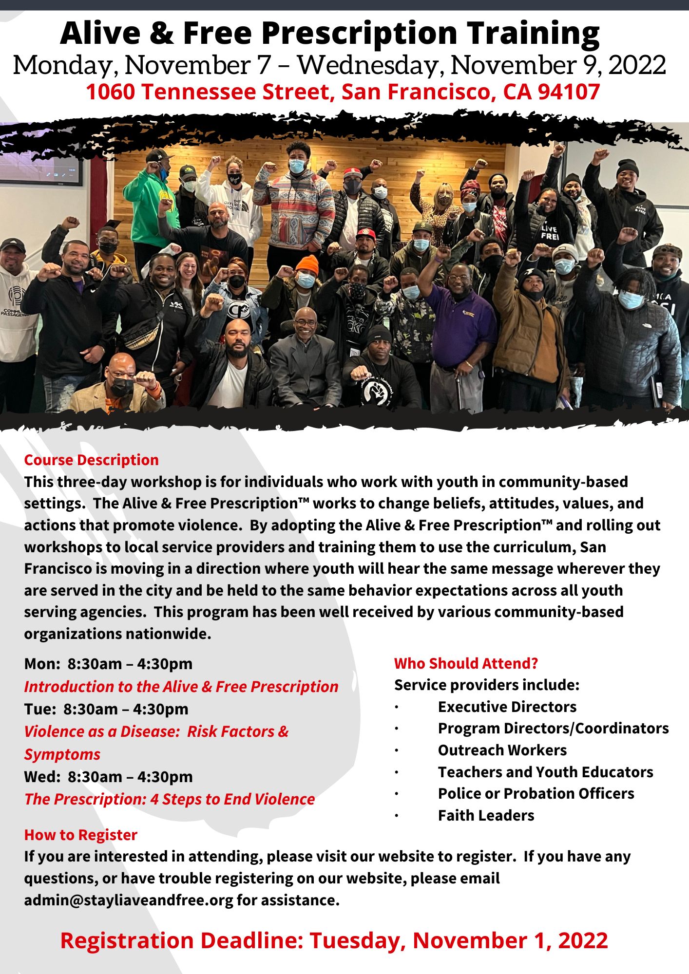 aliveandfree_training_november-2022_flyer – Alive and Free